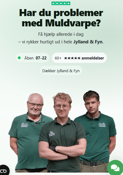 Muldvarpebekæmpelse i søften med garanti 1200,-